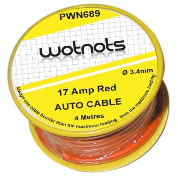 Wiring Cable Single 17Amp x 4m Red